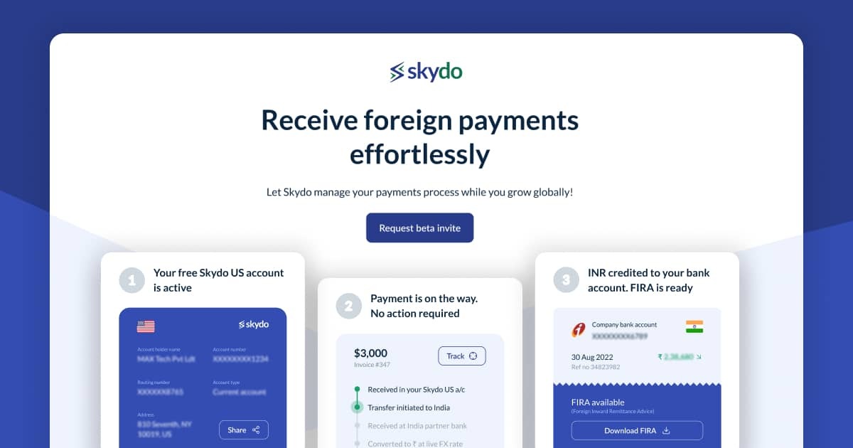 Skydo | Receive International Business Payments at Low Cost